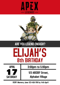 Apex Legends Birthday Invitation 8 Template | PosterMyWall