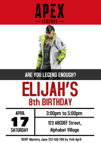 Apex Legends Birthday Invitation 8 Template | PosterMyWall