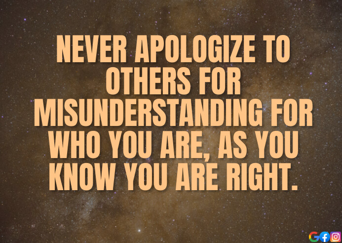 APOLOZISE AND MISUNDERSTANDING QUOTE TEMPLATE | PosterMyWall