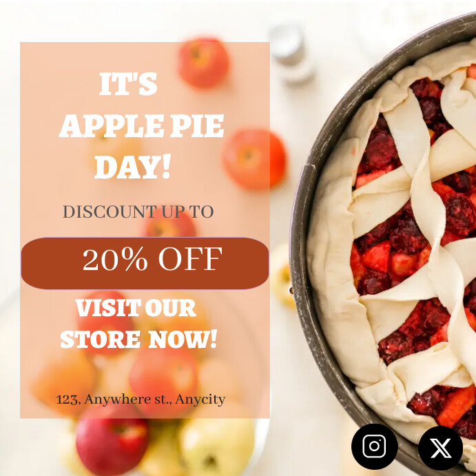 Apple pie day celebration template | PosterMyWall