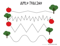 Apple Shapes Tracing Homeschooling Worksheets Template | PosterMyWall
