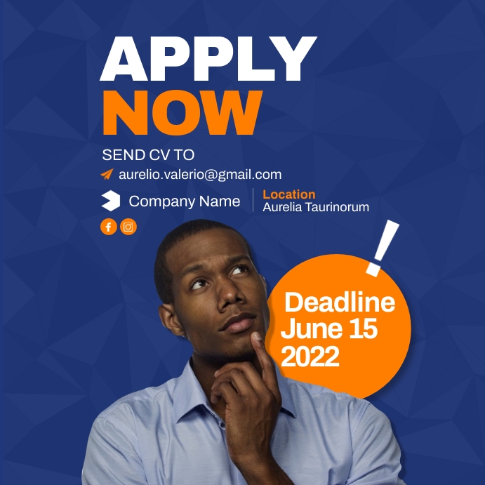 Copy of apply now hiring instagram post banner templa | PosterMyWall