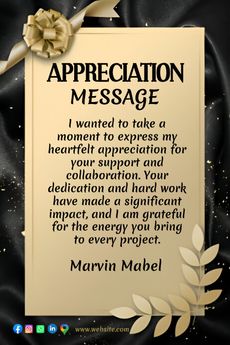 Appreciation Message Poster Template | PosterMyWall