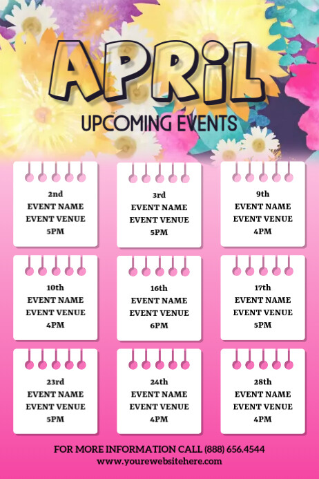 Copy of April 2021 Upcoming Event Flyer | PosterMyWall