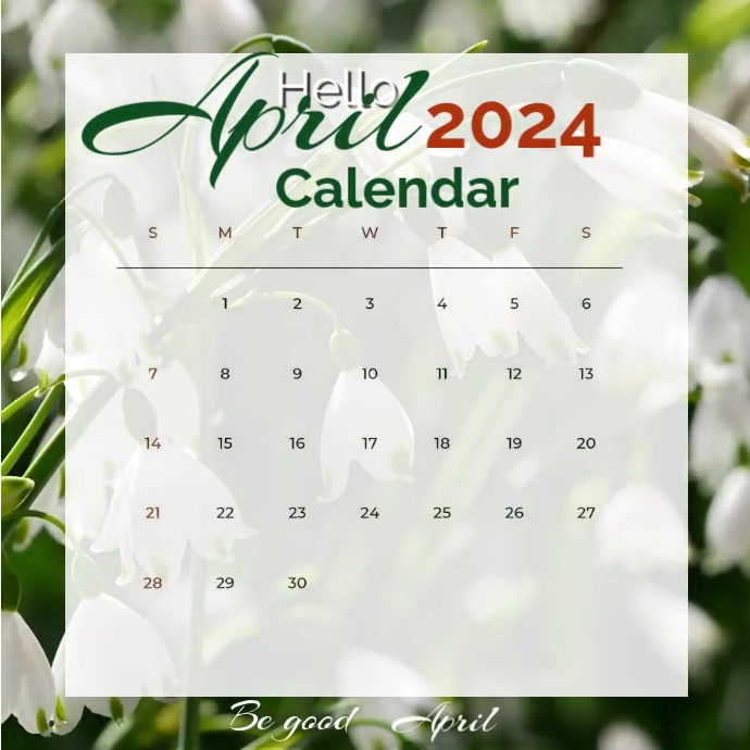 April 2024 Calendar Template | PosterMyWall