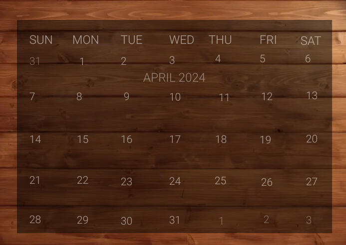 April 2024 Calendar Template | PosterMyWall