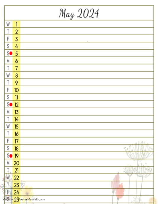 April 2024 daily notes journal Template | PosterMyWall