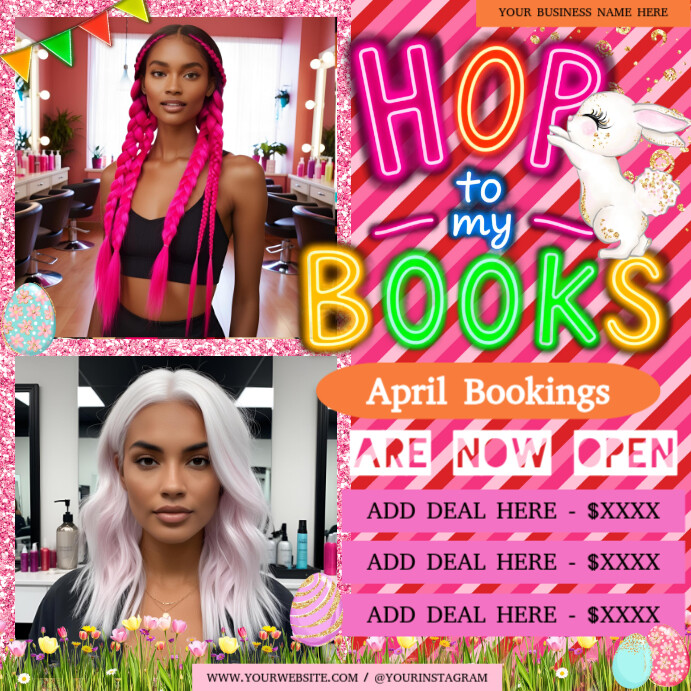 Copy of April Booking Flyer, Easter Flyer | PosterMyWall