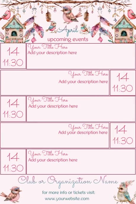 April Calendar by Paula Template | PosterMyWall