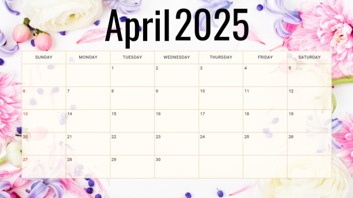 April calendar Template | PosterMyWall