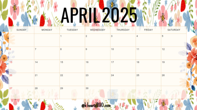 April calendar Template | PosterMyWall