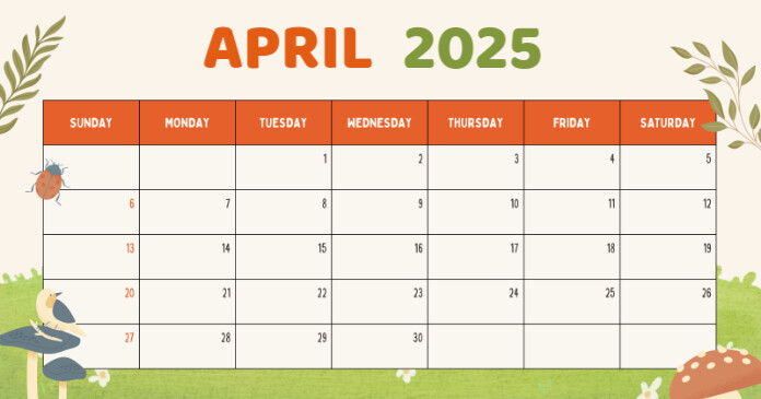 Copy of April Calendar | PosterMyWall