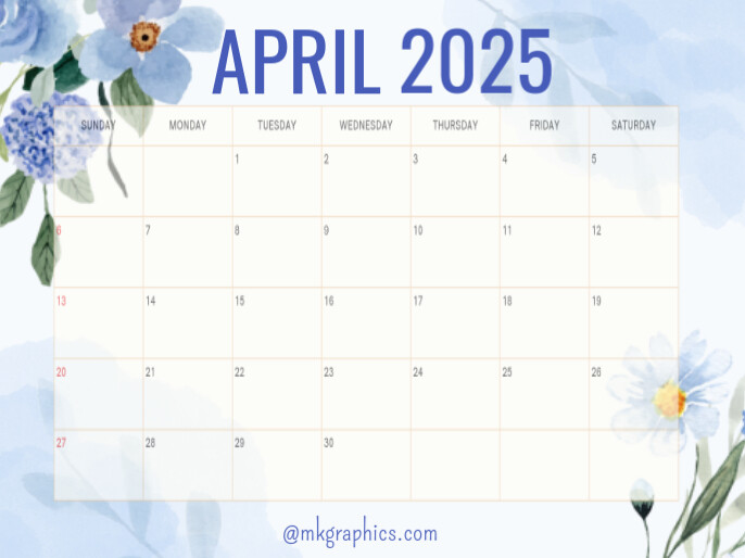 Copy of April calendar | PosterMyWall