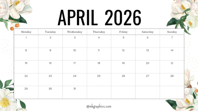 April calendar Template | PosterMyWall
