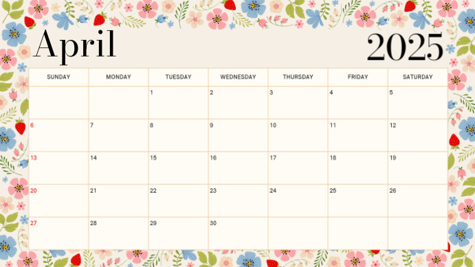 Copy of April calendar | PosterMyWall