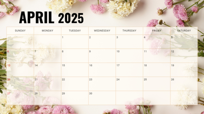 April Calendar Zoom Backgrounds Template | PosterMyWall