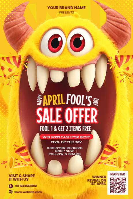 April Fool's Day Sale Offer Template | PosterMyWall