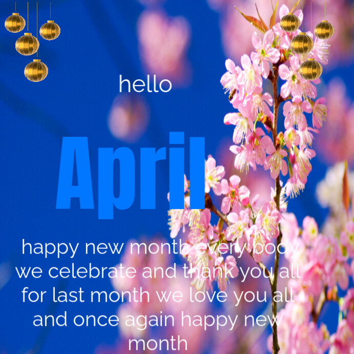 Copy of April/happy new month | PosterMyWall