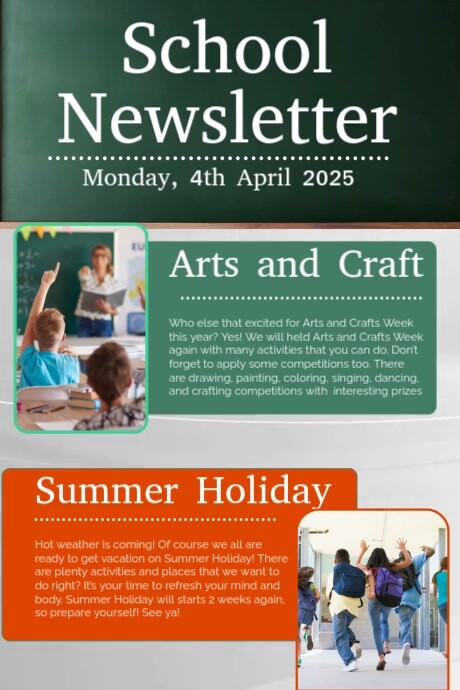 April School Newsletter Highlights Template | PosterMyWall