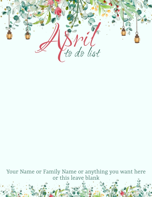 April To Do List Template | PosterMyWall