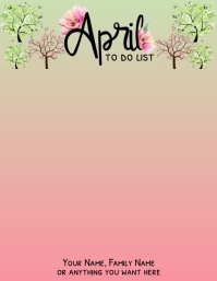 April To Do List Template | PosterMyWall