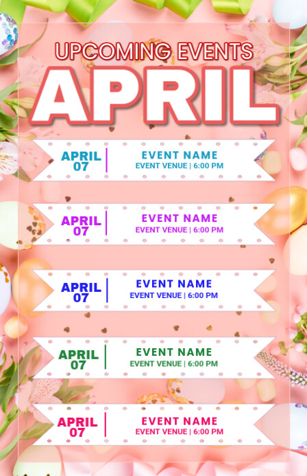 Copy of April upcoming Events | PosterMyWall