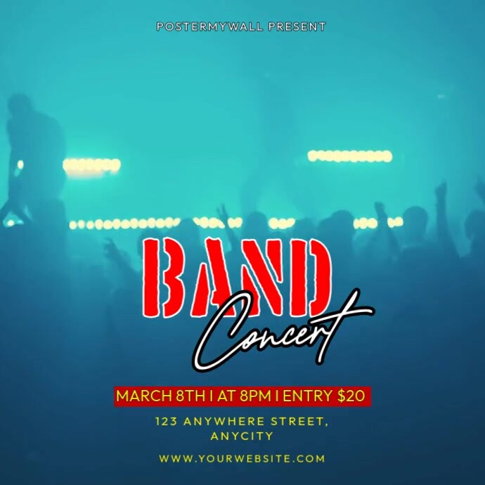 Aqua 3d Band Concert Pos Instagram Template | PosterMyWall