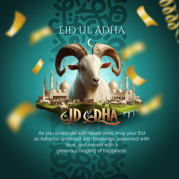 Aqua 3d Eid Ul Adha Instagram Post Template | PosterMyWall