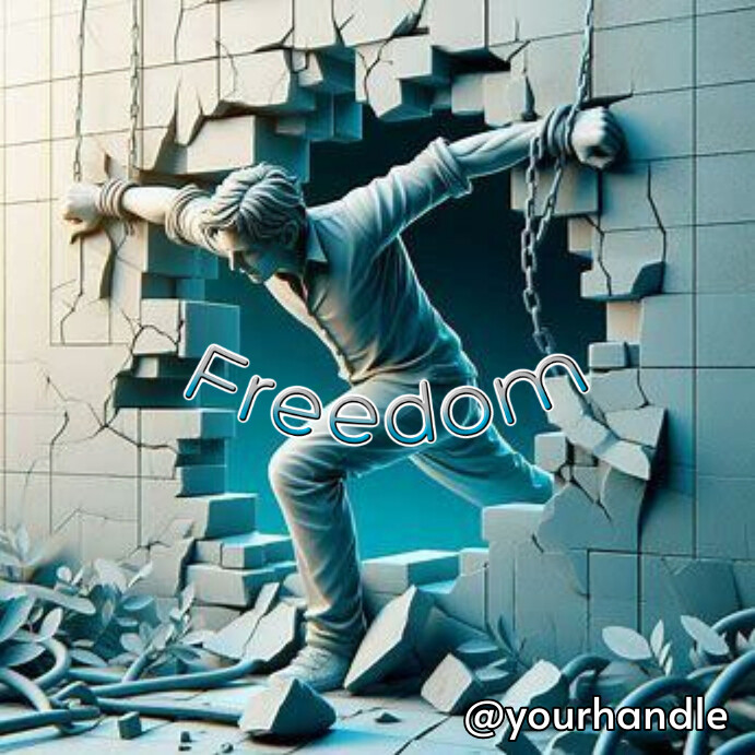 Aqua 3d Freedom Instagram Post Template | PosterMyWall