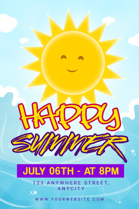 Aqua 3d Happy Summer Event Poster Template | PosterMyWall