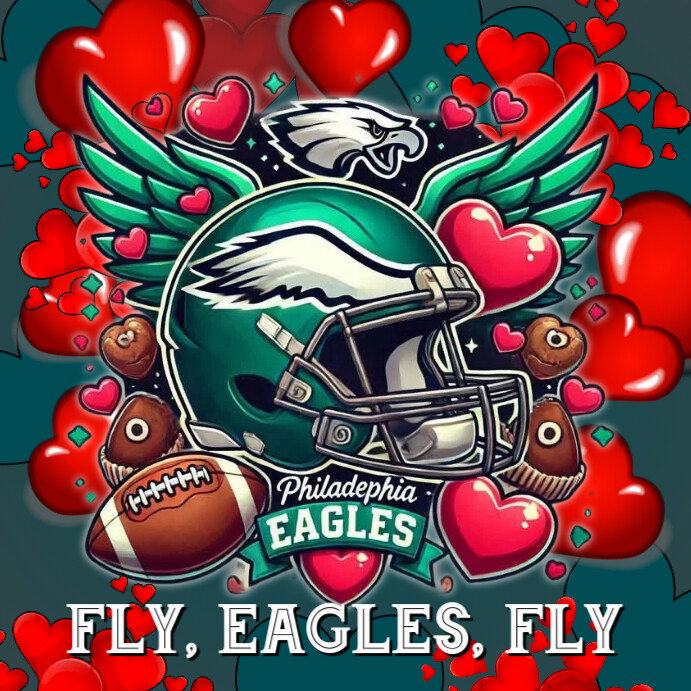 Copy of Aqua 3d Philadelphia Eagles Instagram Post | PosterMyWall