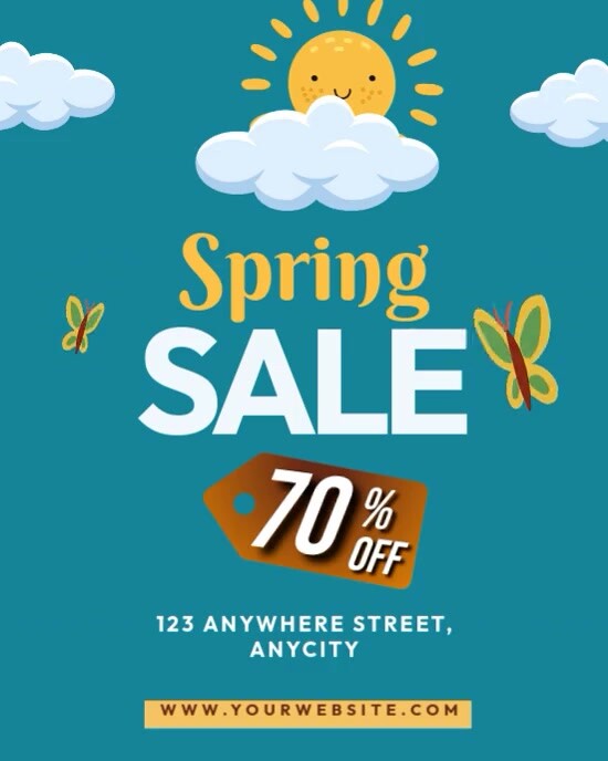 Copy of Aqua 3d Spring Sale Instagram Portrait | PosterMyWall