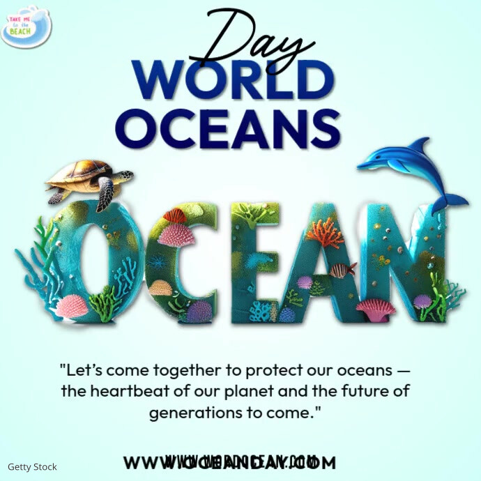 Aqua 3d World Ocean Day Instagram Post Templat | PosterMyWall