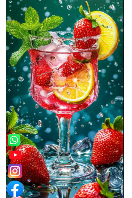 Plantilla de Aqua Abstract Berry Splash Poster | PosterMyWall