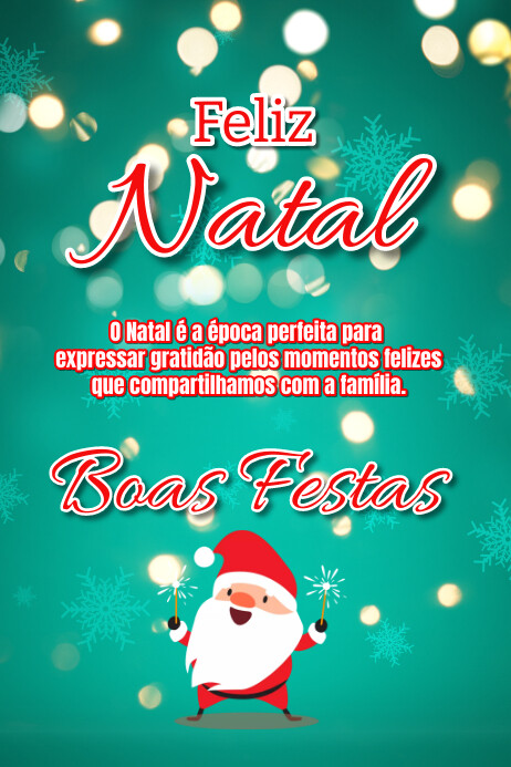 Copy of Aqua Alegre Feliz Natal Cartaz | PosterMyWall