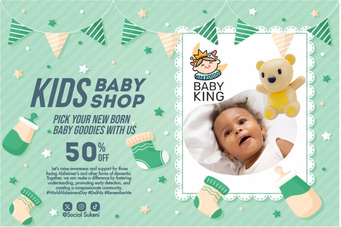 Plantilla de Aqua Baby Shop Poster | PosterMyWall