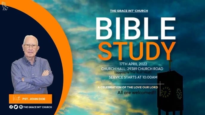 Aqua Bible Study Ad Presentation (16:9) Template | PosterMyWall