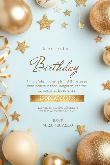 Copy of Aqua Birthday Party Poster | PosterMyWall