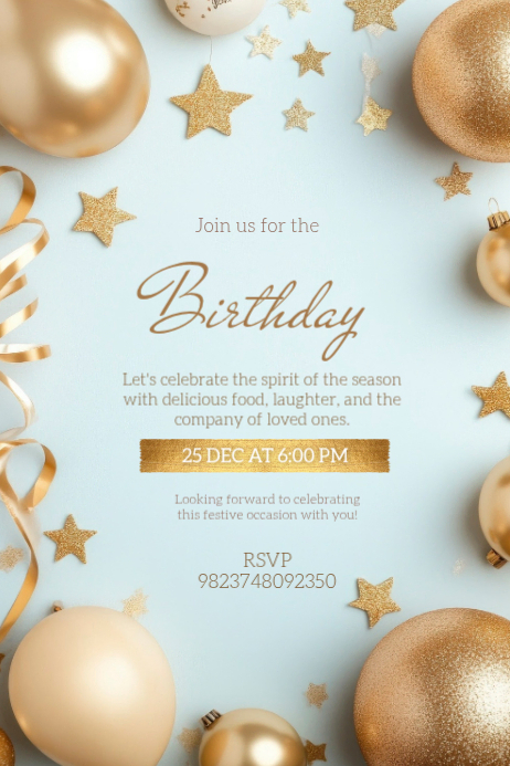 Aqua Birthday Poster Template | PosterMyWall