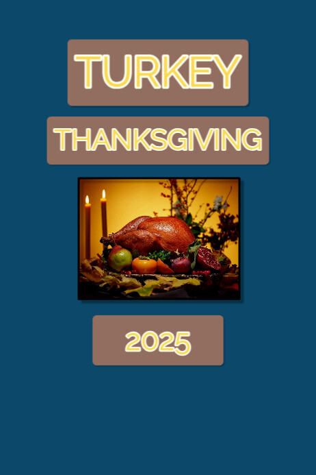 Aqua Blue thanksgiving poster Template | PosterMyWall