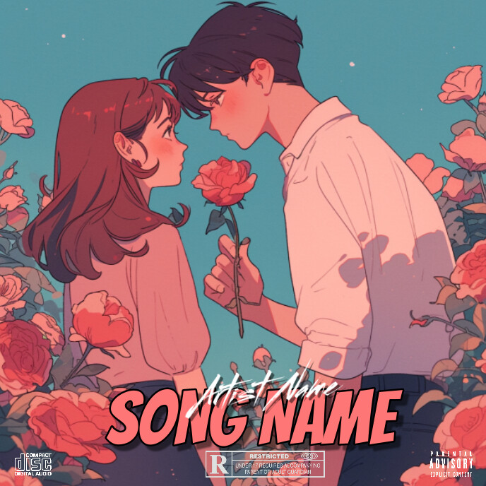 Copy of Aqua Cartoon Couple Lover Song Album Cover A | PosterMyWall