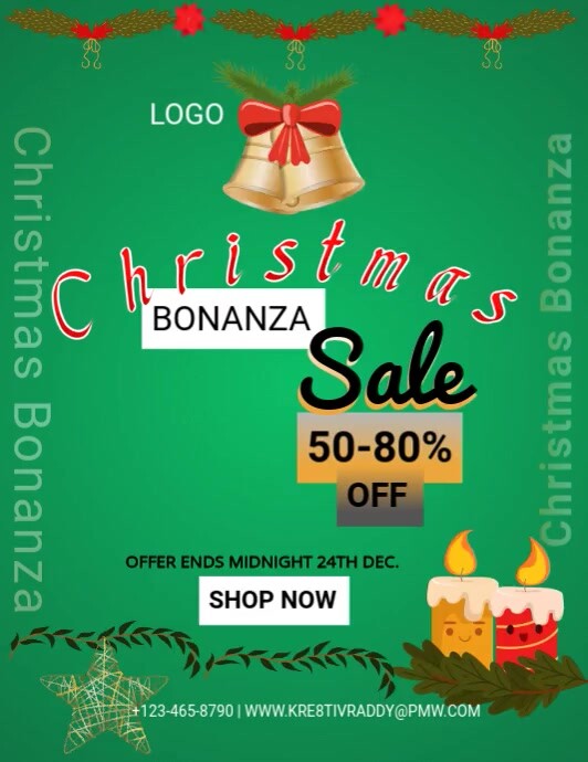 Aqua Christmas Bonanza Sale Flyer (us Letter) Template | PosterMyWall