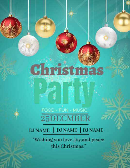 Aqua Christmas Flyer (us Letter) Template | PosterMyWall