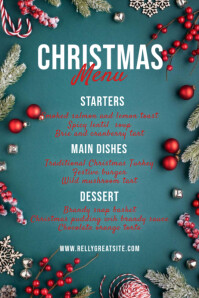 Christmas dinner menu poster ad design Template | PosterMyWall