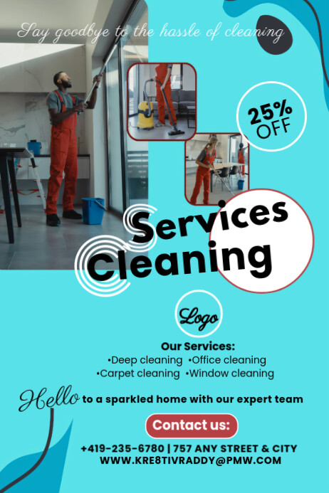 Aqua Cleaning Service Poster Template | PosterMyWall