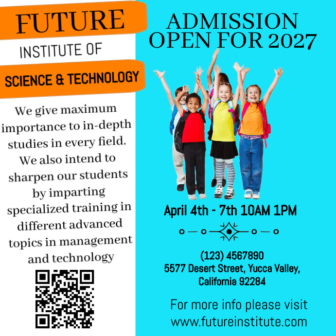 Modèle Aqua Collage Admission Open Minimal Customiza | PosterMyWall