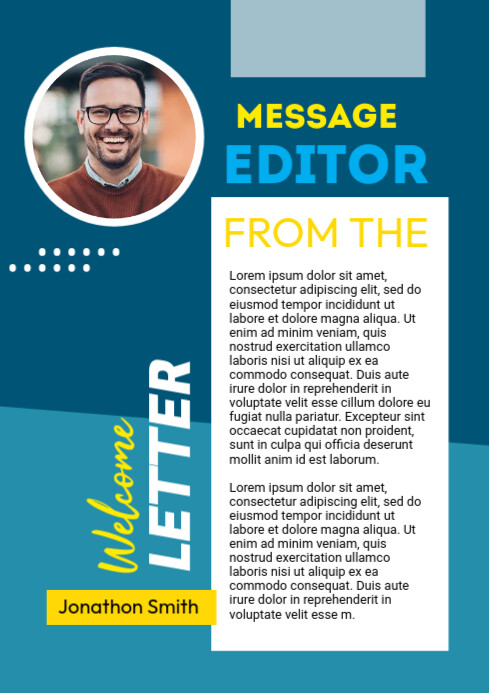 Copy of Aqua Collage Editor Page Template Flyer A4 | PosterMyWall