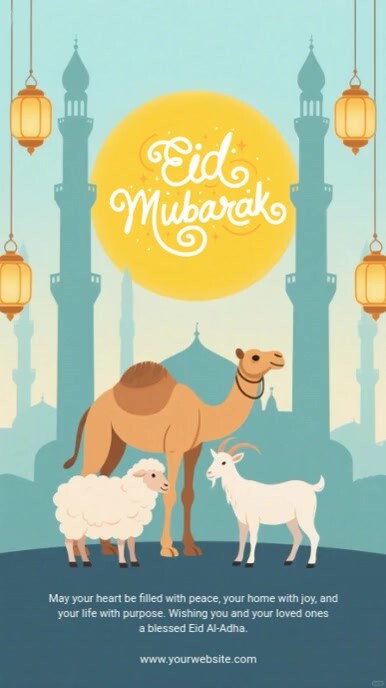 Copy of Aqua Collage Happy Eid Al-adha Template Instagram Reel ...