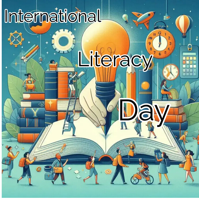 Modèle Aqua Collage International Literacy Day Inst | PosterMyWall