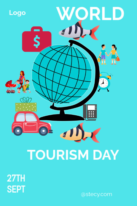 Aqua Collage World Tourism Day Celebration Poster Template | PosterMyWall